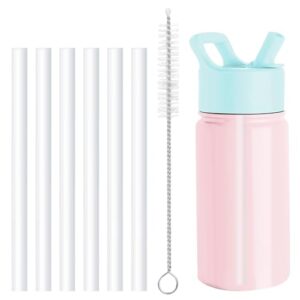 replacement straws compatible with simple modern kids water bottle 14oz-simple modern straw lid straws replacement-accessories set-6 pack bpa straws and 1 pack straw brush