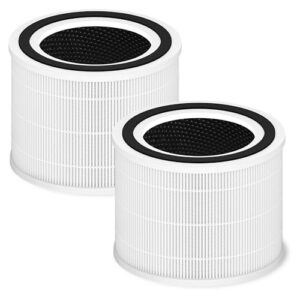 core 300 replacement filter for levoit core 300 / core 300s / core300-p air purifier, 3-in-1 h13 true hepa, high-efficiency activated carbon, core 300-rf, 2 pack, white