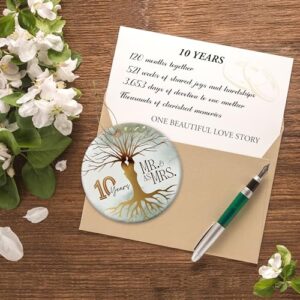 Amostore 10 Years Anniversary Mr and Mrs Gifts for Couple, 10th Wedding Anniversay Present for Parents, Husband, Wife, her, him, Friend, 10th Wedding Anniversary Ornament Gift