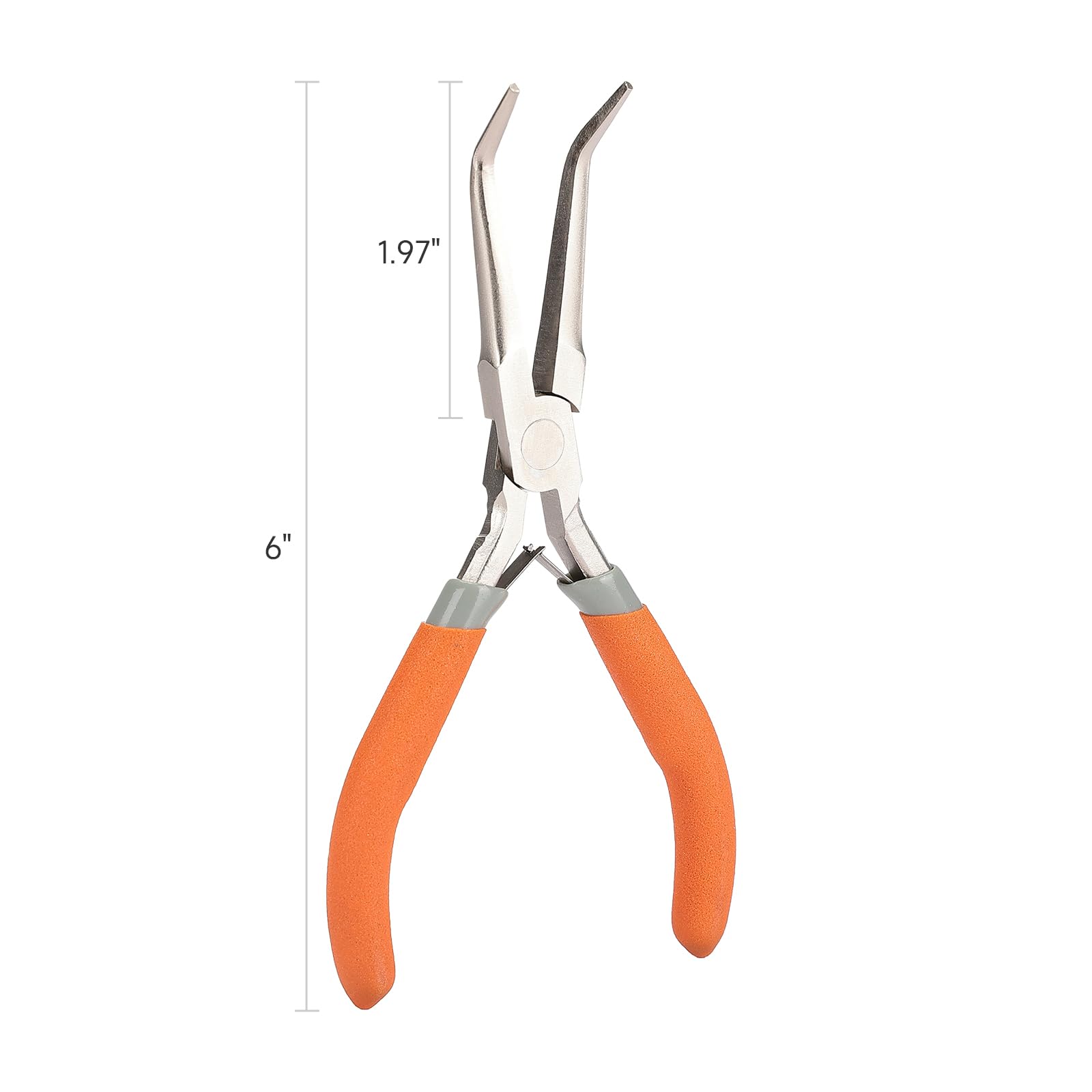 SIDAZON Fish Bone Pliers/Tweezers 6 Inches Bent nose pliers Curved Stainless Steel With Non-Slip Grip