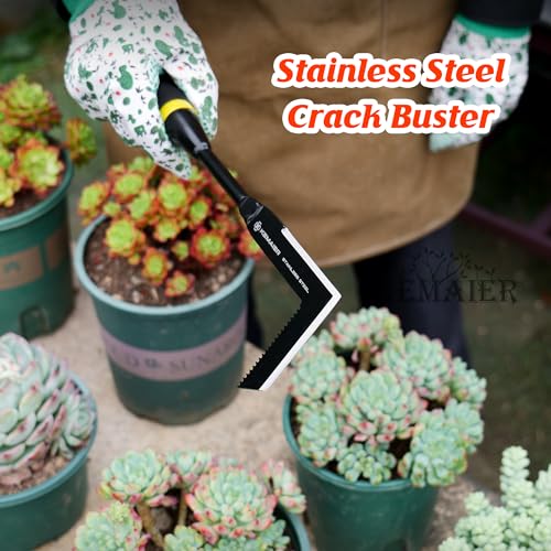 Kemaier Crack Weeder Tool Stainless Steel Versatile Weed Remover, Weeder, and Weed Puller for Heavy-Duty Garden Tasks