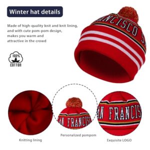 Vintage Classic Skull Cap Beanie Hat Cuffed Winter Hat Knit Comes with Warm Gloves Gifts for Men Women Fans