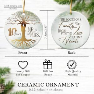 Amostore 10 Years Anniversary Mr and Mrs Gifts for Couple, 10th Wedding Anniversay Present for Parents, Husband, Wife, her, him, Friend, 10th Wedding Anniversary Ornament Gift