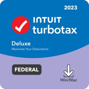 turbotax deluxe 2023 tax software, federal tax return [amazon exclusive] [pc/mac download]