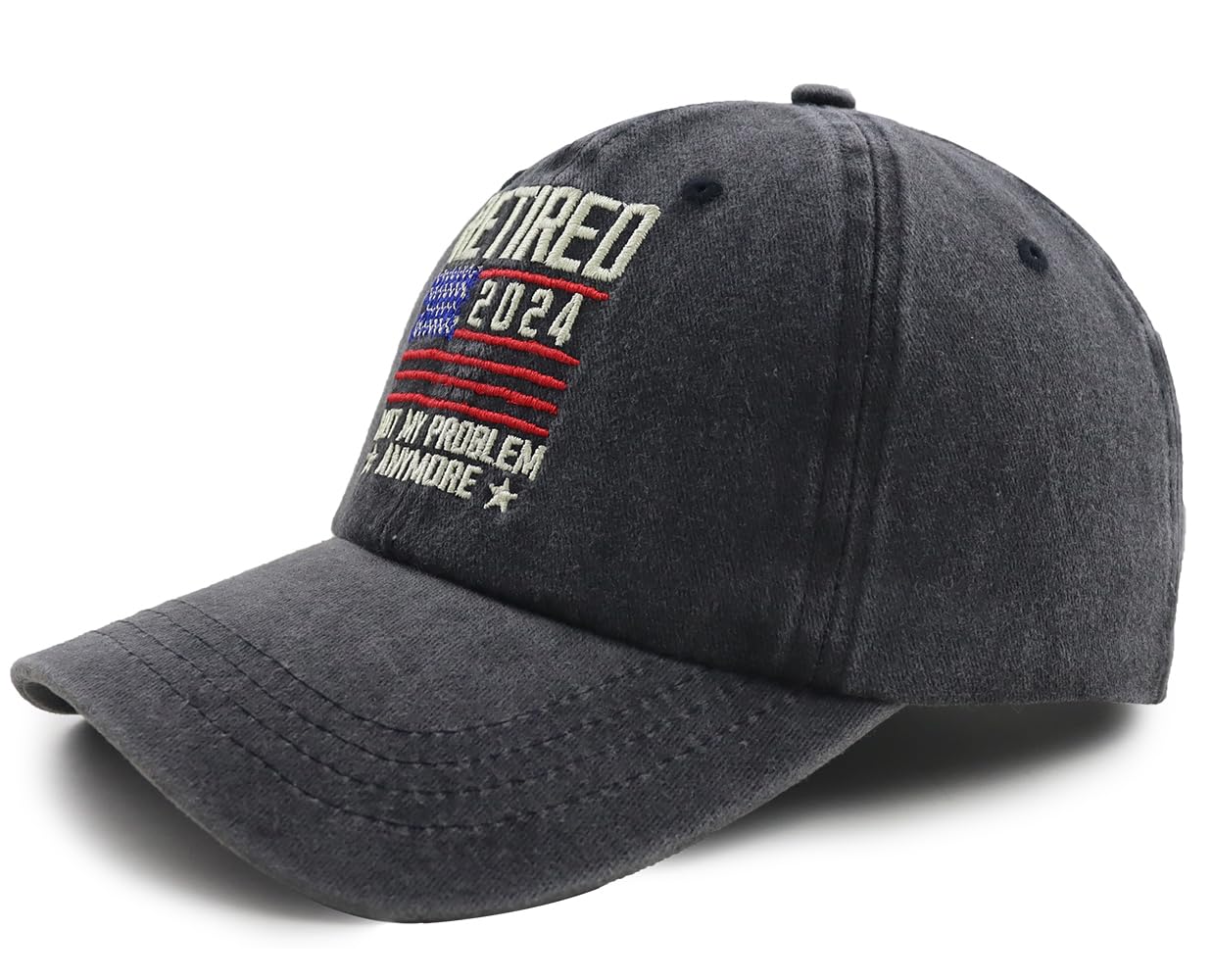 Retirement Gifts for Men Women, Retired 2024 Not My Problem Anymore with American Flag Hat, Happy Retirement Party Decorations Baseball Cap, Birthday Gift for Veterans Dad Mom Grandpa Grandma Friend