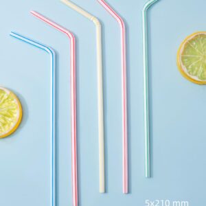 BIGINIWA Straw Holder Dispenser 100 PCS Straws includ - Clear Glass Drinking Straw Container with Lid for Counter