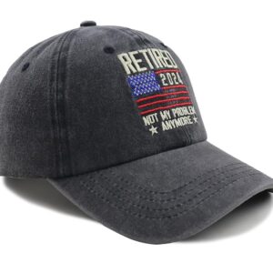 Retirement Gifts for Men Women, Retired 2024 Not My Problem Anymore with American Flag Hat, Happy Retirement Party Decorations Baseball Cap, Birthday Gift for Veterans Dad Mom Grandpa Grandma Friend