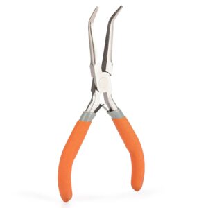 sidazon fish bone pliers/tweezers 6 inches bent nose pliers curved stainless steel with non-slip grip