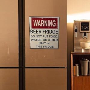 Funny Beer Fridge Stickers Warning Beer Fridge Magnet Hilarious Beer Fridge Warning Sign Beer Stickers Magnet DO NOT Put Food, Water, OR Other Shit in This Fridge for Home Bar Decorations (1PCS)