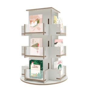 tfcfl card display stand, card display rack,3 tier acrylic sticker display stand 360° rotating display shelf for coasters, stickers, retail, showcase, tradeshow