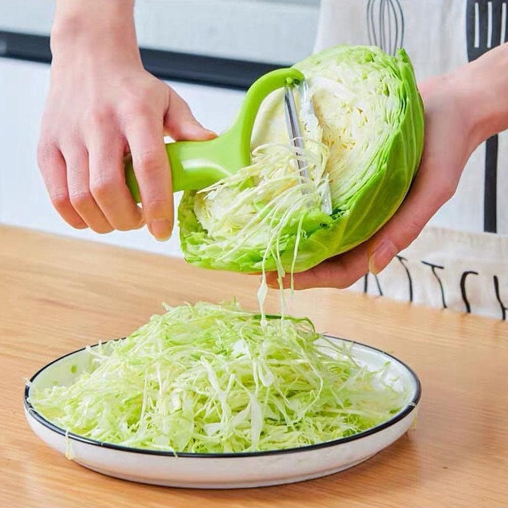 Green Cabbage Shredder,Vegetable Cutter Cabbage Slicer,Stainless Steel Fruit Vegetable Potato Peeler Cabbage Graters Kitchen Must Have for Home Restaurants 18 * 12cm