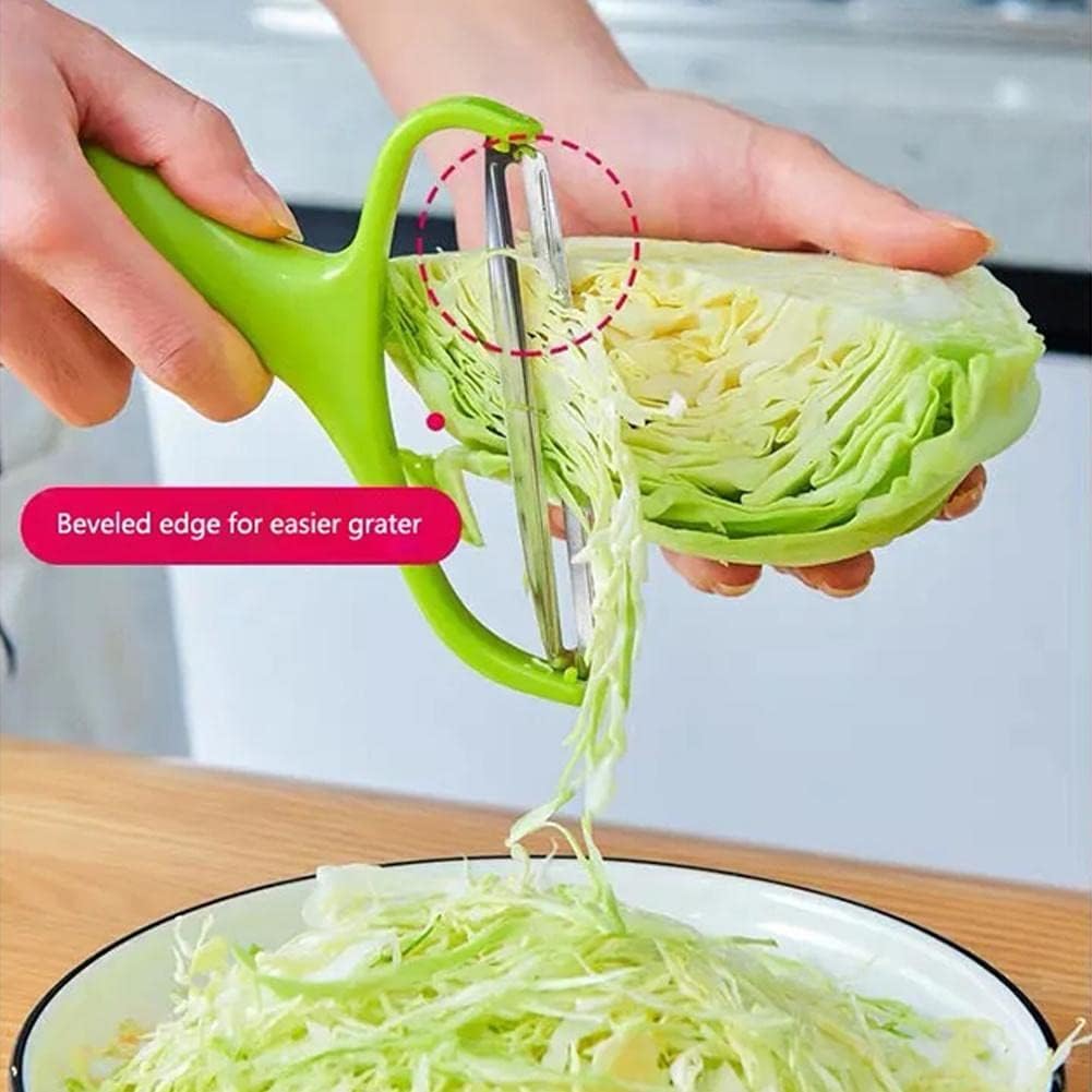 Green Cabbage Shredder,Vegetable Cutter Cabbage Slicer,Stainless Steel Fruit Vegetable Potato Peeler Cabbage Graters Kitchen Must Have for Home Restaurants 18 * 12cm