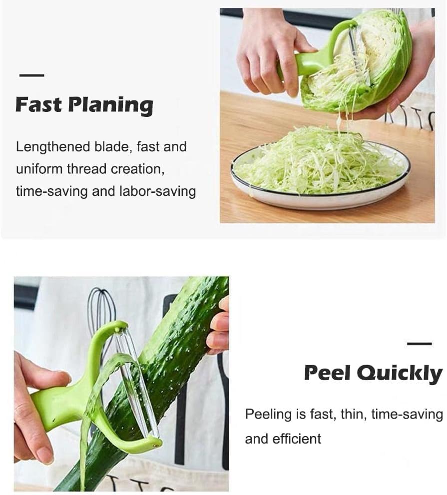 Green Cabbage Shredder,Vegetable Cutter Cabbage Slicer,Stainless Steel Fruit Vegetable Potato Peeler Cabbage Graters Kitchen Must Have for Home Restaurants 18 * 12cm