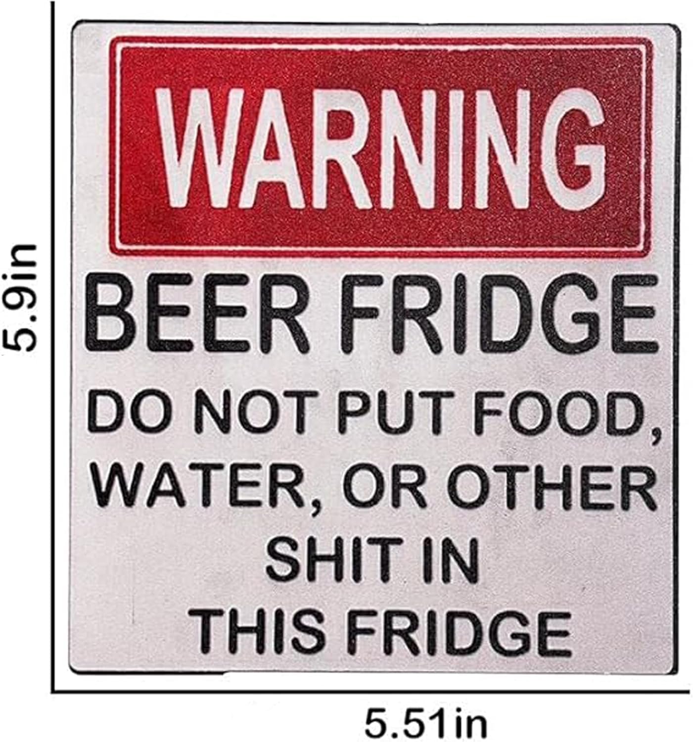 Funny Beer Fridge Stickers Warning Beer Fridge Magnet Hilarious Beer Fridge Warning Sign Beer Stickers Magnet DO NOT Put Food, Water, OR Other Shit in This Fridge for Home Bar Decorations (1PCS)