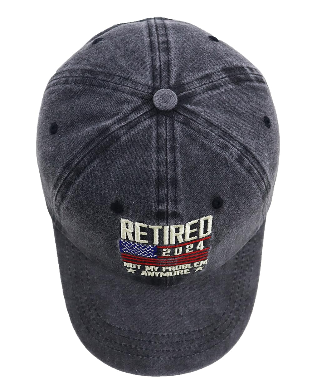 Retirement Gifts for Men Women, Retired 2024 Not My Problem Anymore with American Flag Hat, Happy Retirement Party Decorations Baseball Cap, Birthday Gift for Veterans Dad Mom Grandpa Grandma Friend