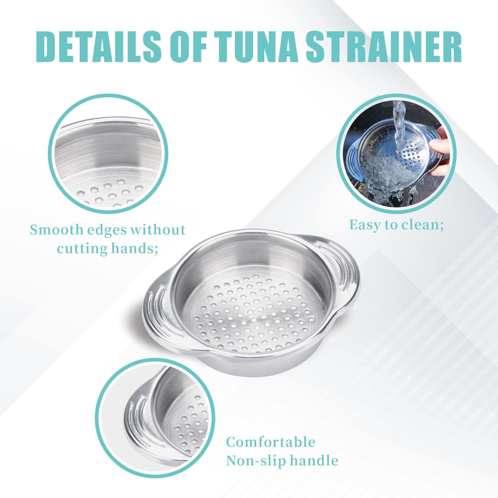 XFVFXZZ Tuna Strainer - Can Strainer - Food Strainer, Can Colander, Easy To Clean, Eco-friendly,Tuna Can Strainer Food-Grade(2 Pieces)