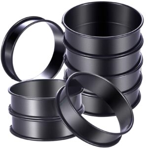 datanya 8pack crumpet rings nonstick english muffin rings 4 inch - stainless steel double rolled tart rings upgrade round metal cooking pastry ring molds for baking