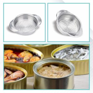 XFVFXZZ Tuna Strainer - Can Strainer - Food Strainer, Can Colander, Easy To Clean, Eco-friendly,Tuna Can Strainer Food-Grade(2 Pieces)