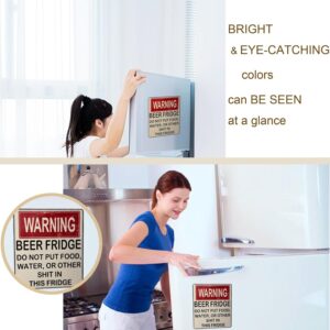 Funny Beer Fridge Stickers Warning Beer Fridge Magnet Hilarious Beer Fridge Warning Sign Beer Stickers Magnet DO NOT Put Food, Water, OR Other Shit in This Fridge for Home Bar Decorations (1PCS)