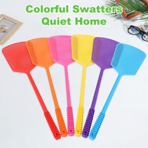 Fly Swatter,Plastic Flyswatters Multi-Pack,6 Bulk Vibrant Colorful Fly Killer,Long Handle Bug Swatter for Indoor and Outdoor