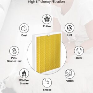 A3 Pet Care Replacement Filter Compatible with AMEIFU G3 sferf-30 Air Purifier, VEWIOR A3, Tailulu HQZZ-260 Air Cleaner, 3-in-1 Filter H13 True HEPA Filter Air Filter Replacement, 1 Pack, Yellow