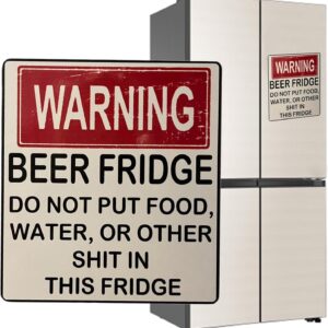 Funny Beer Fridge Stickers Warning Beer Fridge Magnet Hilarious Beer Fridge Warning Sign Beer Stickers Magnet DO NOT Put Food, Water, OR Other Shit in This Fridge for Home Bar Decorations (1PCS)