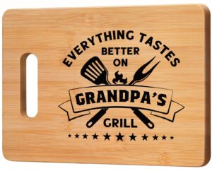 giftytrove gifts for grandpa, best grandpa birthday gifts - personalized bamboo cutting board gift for grandpa grandfather papa, cool fathers day, christmas or birthday gifts for grandpa