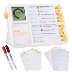 task timer, planning board with visual timer for kids, daily chore board-checklist [intuitive assistive tech] for adhd, autism increase self-regulation, silence timer for classroom home