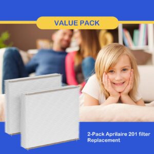 201 Air Filter Replacement Compatible with Aprilaire 2200 2250, Space Gard 2200 Air Cleaner Purifier and Lennox PMAC-20C X0445, Compare to Part #201, MERV-10 Air Filter, 2 Pack