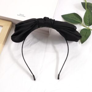 JOYOYO Bow Headbands for Women Double Layer Bow Knotted Headband Black Fashion Headbands Top Knot Festival Turban Hair Accessories for Girls