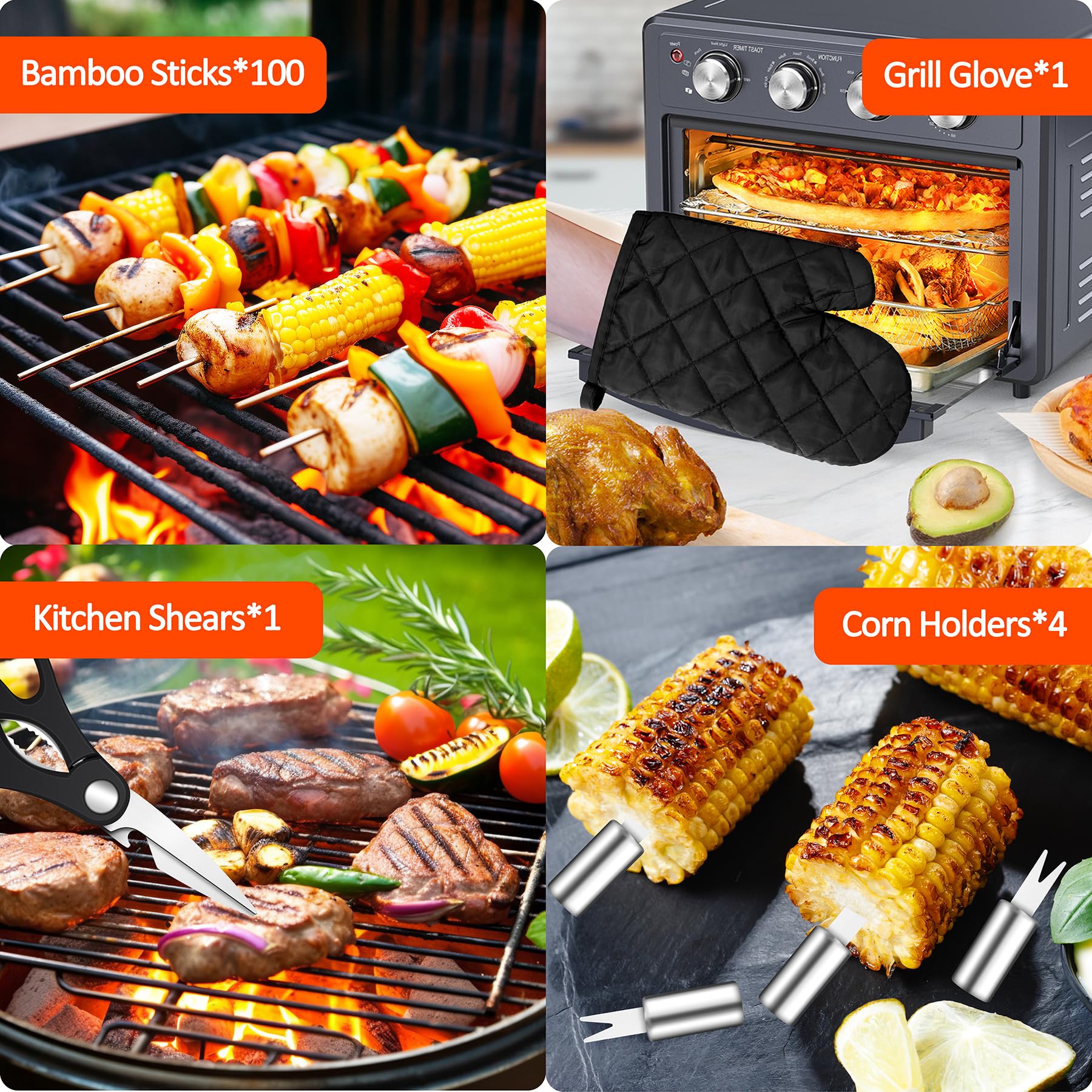 142Pcs Griddle Accessories Kit, BBQ Grill Tools, Flat Top Grill Accessories Kit for Camping, Barbecue Outdoor Indoor Grill Set, TIMDAM Portable Grill Utensils with Spatulas, Scraper, Skewers