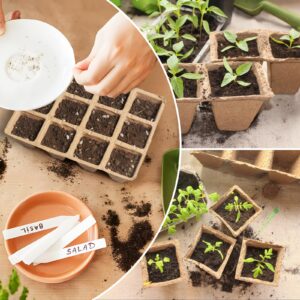 KOAMLY Square Peat Nursery Pots, Biodegradable Herb Seed Nursery Pot Kits, Seedling Pots