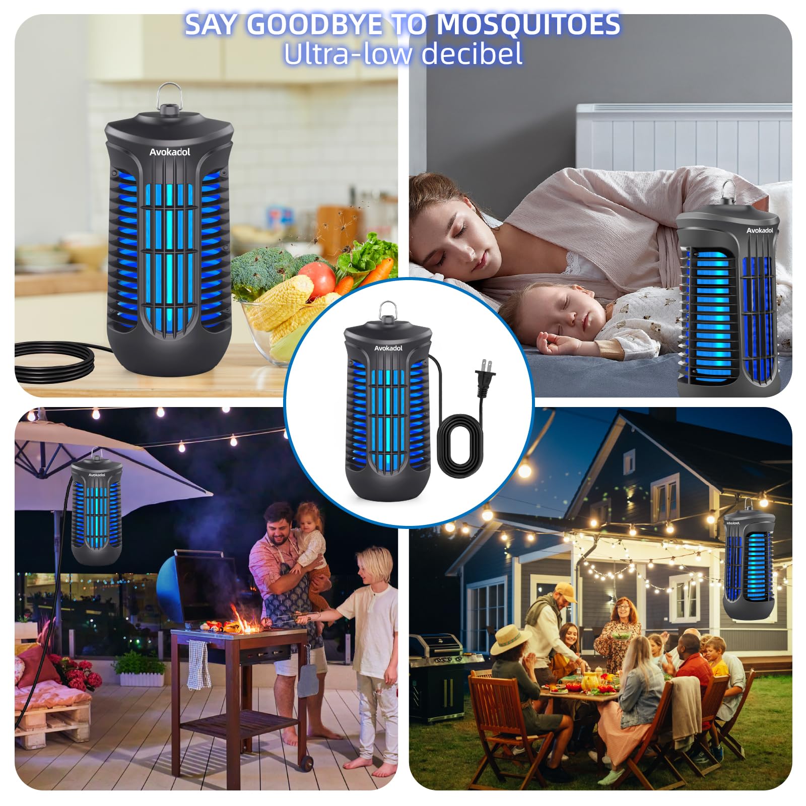 Avokadol Bug Zapper,18W Mosquito Zapper Indoor&Outdoor - 6.5 FT Cord Fly Trap,4200V High Power Electronic Insects Killer,Perfect for Home/Patio/Garden/Kitchen,A Good Helper for BBQ/Gathering.