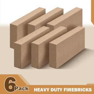 6PCS Fire Brick, Fire Bricks for Wood Stove, Size 9" X 4-1/2" X 1-1/4", Wood Stove Bricks, Fireplace Brick, Fire Bricks for Fireplace,Wood Stove.