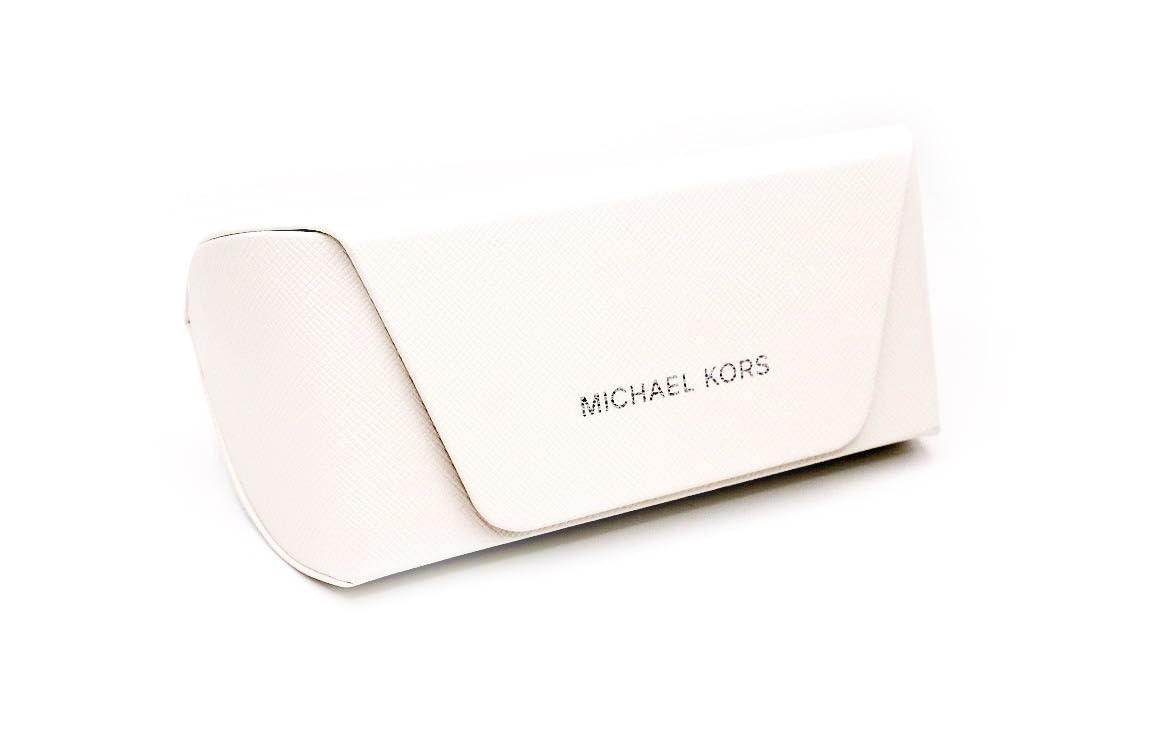 Michael Kors Medium White Sunglass Eyeglass Case + Bundle with eSHADES Luxury Eyewear Kit