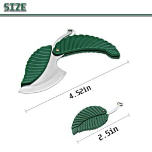 Aarmy 2 Packs Of Green Leaf Key Chain Multi -Function Pocket Outdoor Multi -Function Tool Key Accessories Creative Gifts For Women