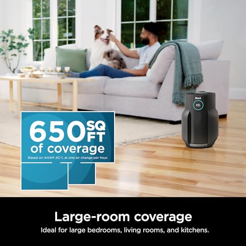 Shark Air Purifiers for Home Large Room with NeverChange Air Filter, 5 Year HEPA Filter, Covers 650 Sq. ft, Odor Neutralizer and Clean Sense Technology, Removes 99.98% of Dust & Allergens, HP152