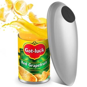 electric can opener, got-luck one-touch hand held automatic can opener smooth edge fits almost all can sizes for seniors with arthritis, food safe battery can opener best kitchen gadgets