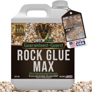 petramax rock glue for landscaping, rock glue for pea gravel & pea gravel glue, landscape rock glue & gravel binder, glue for landscape, small pebble glue, mulch glue binder, landscape lock - 32oz