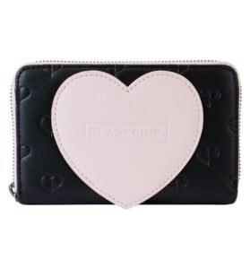 loungefly blackpink all over print heart faux leather zip around wallet