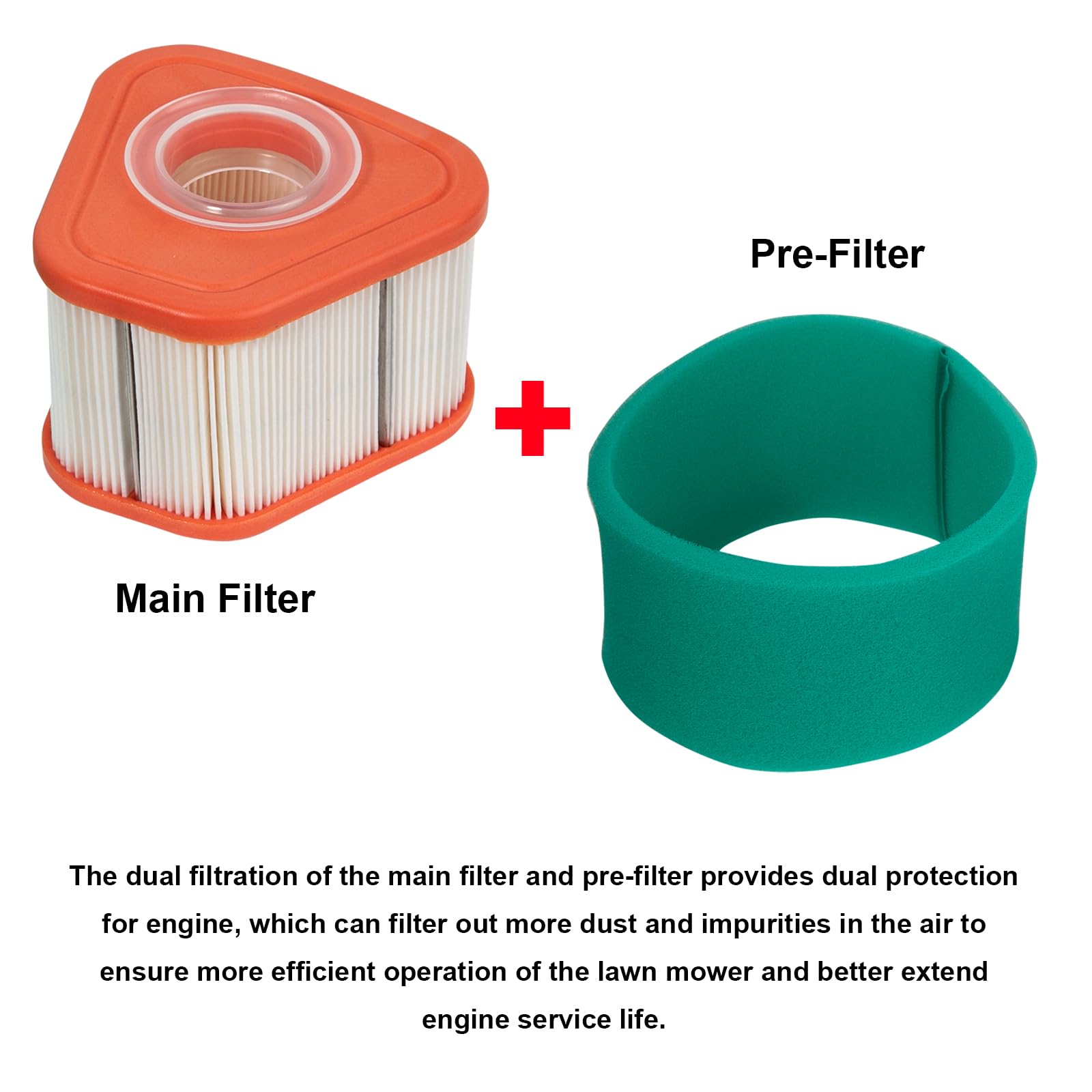 ZLKSKER 595853 597265 Air Filter Replace for B&S 123P02 123P07 123P0B 125P02 115P05 Series Engine Lawn Mower Air Cleaner (1)