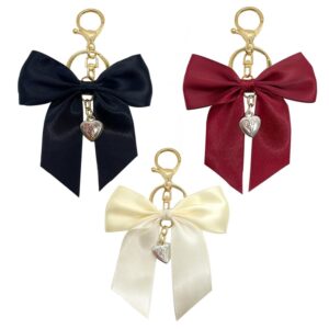 zhlztyyl 3 pcs bow charm key chain cute keychains,for car keys handbag decorations girls graduation gift diy crafts project(a)