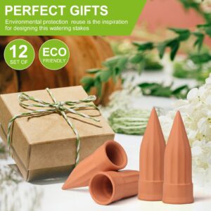 TKSCUSR 12 Pcs Self Watering Spikes Small Terracotta Plant Watering Stakes Devices Vacation Self-Watering Stakes for Indoor/Outdoor Plants