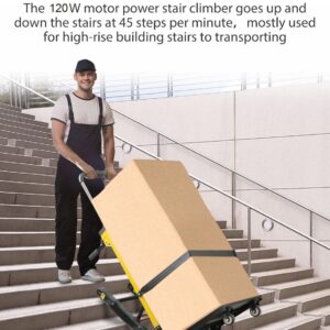 Electric Stair Climbing Hand Trucks Dolly Cart - Load 441 lb - Heavy Duty Folding Stair Climber Cart Hand Trolley - with 6 Wheels - Motor Battery Powered for Furniture Goods Moving