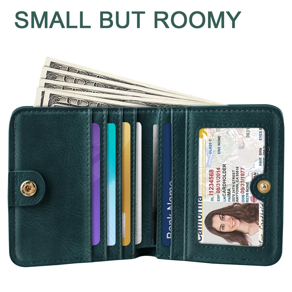 Simikol Womens Small RFID Blocking Wallet Compact Bifold Pocket Cute Credit Card Holder Leather Coin Slot Ladies Mini Purse with ID Window, Mandala Nebula