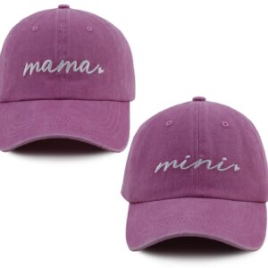 Mama and Mini Hats for Women, Matching Toddler Girl 3-10 Years Old, 2 PCS Mommy and Me Hats, Cute Mother Daughter Pink Baseball Cap, Mother's Day Birthday Gifts for Mom, Parent, Child, Sister, Girls