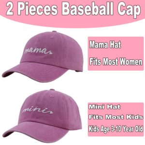 Mama and Mini Hats for Women, Matching Toddler Girl 3-10 Years Old, 2 PCS Mommy and Me Hats, Cute Mother Daughter Pink Baseball Cap, Mother's Day Birthday Gifts for Mom, Parent, Child, Sister, Girls