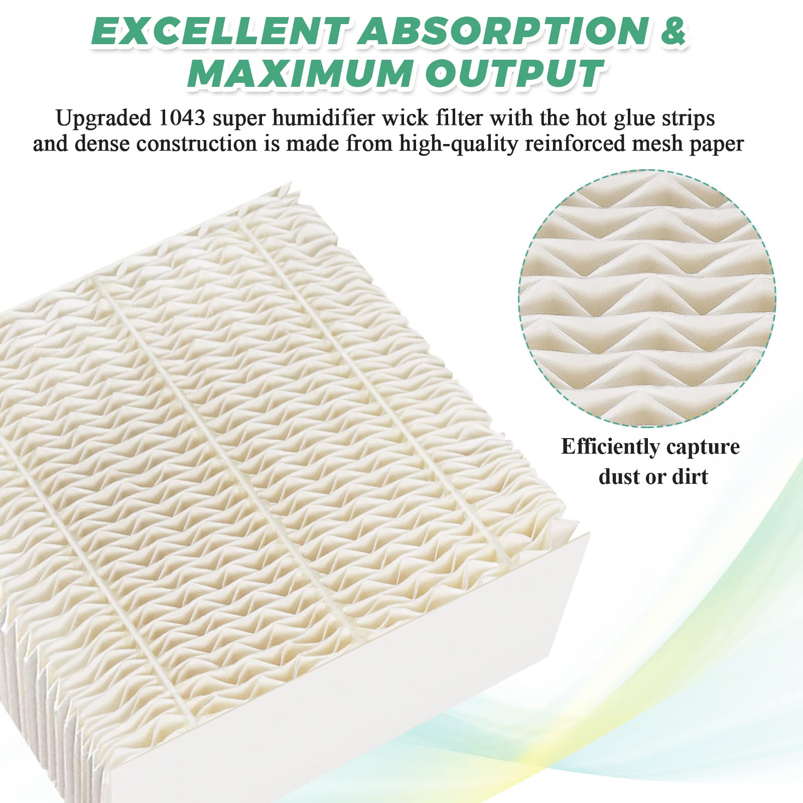 1043 Super Humidifier Wick Filters (4 Pack) Replacement for Essick AirCare Evaporative Humidifiers EP9500 EP9700 EP9800 831000 821000 826000 826800 and Bemis Space Saver 800 8000 Series Humidifiers