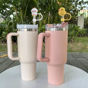 Velaco Silicone Straw Covers Compatible with Stanley Cups - Dust-Proof Straw Caps for Water Bottles