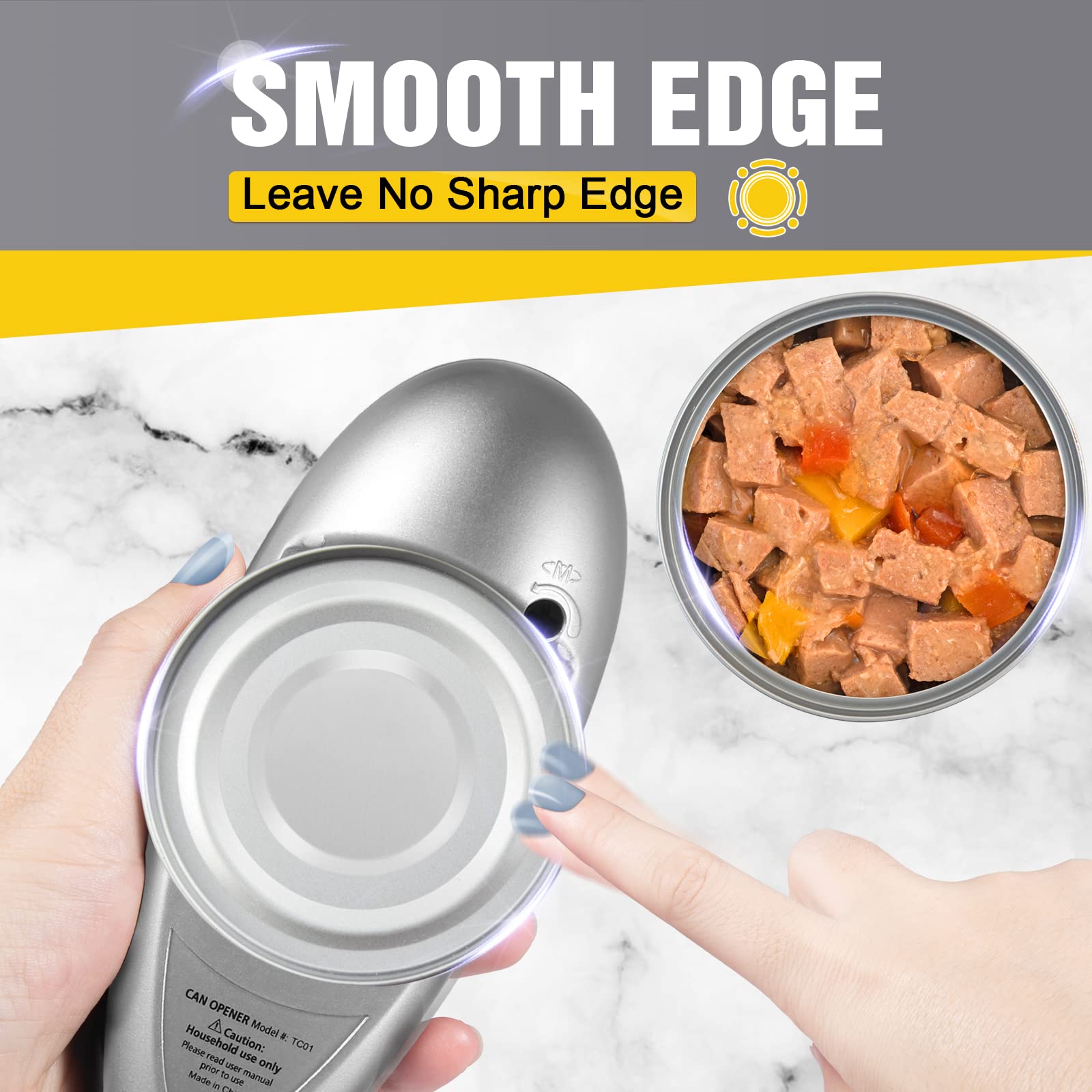 Electric Can Opener, Got-luck One-Touch Hand Held Automatic Can Opener Smooth Edge Fits Almost All Can Sizes for Seniors with Arthritis, Food Safe Battery Can Opener Best Kitchen Gadgets